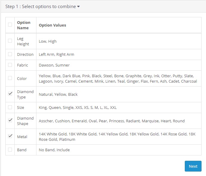 Advanced Variable Products - Combined Options for Opencart 3.x - User Guide